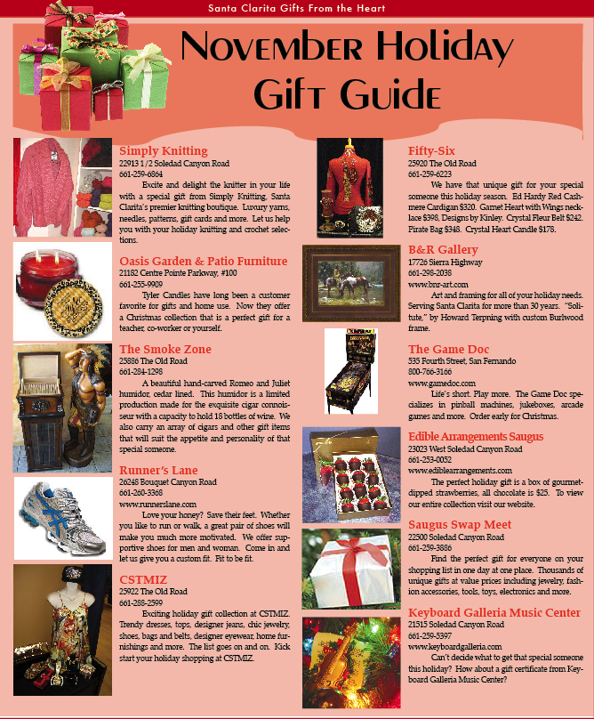 NOVEMBER HOLIDAY GIFT GUIDE - Santa Clarita Magazine